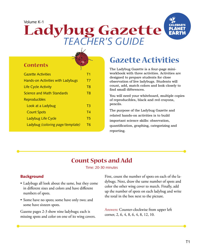 Ladybug Teacher Guide | Celebrate Planet Earth